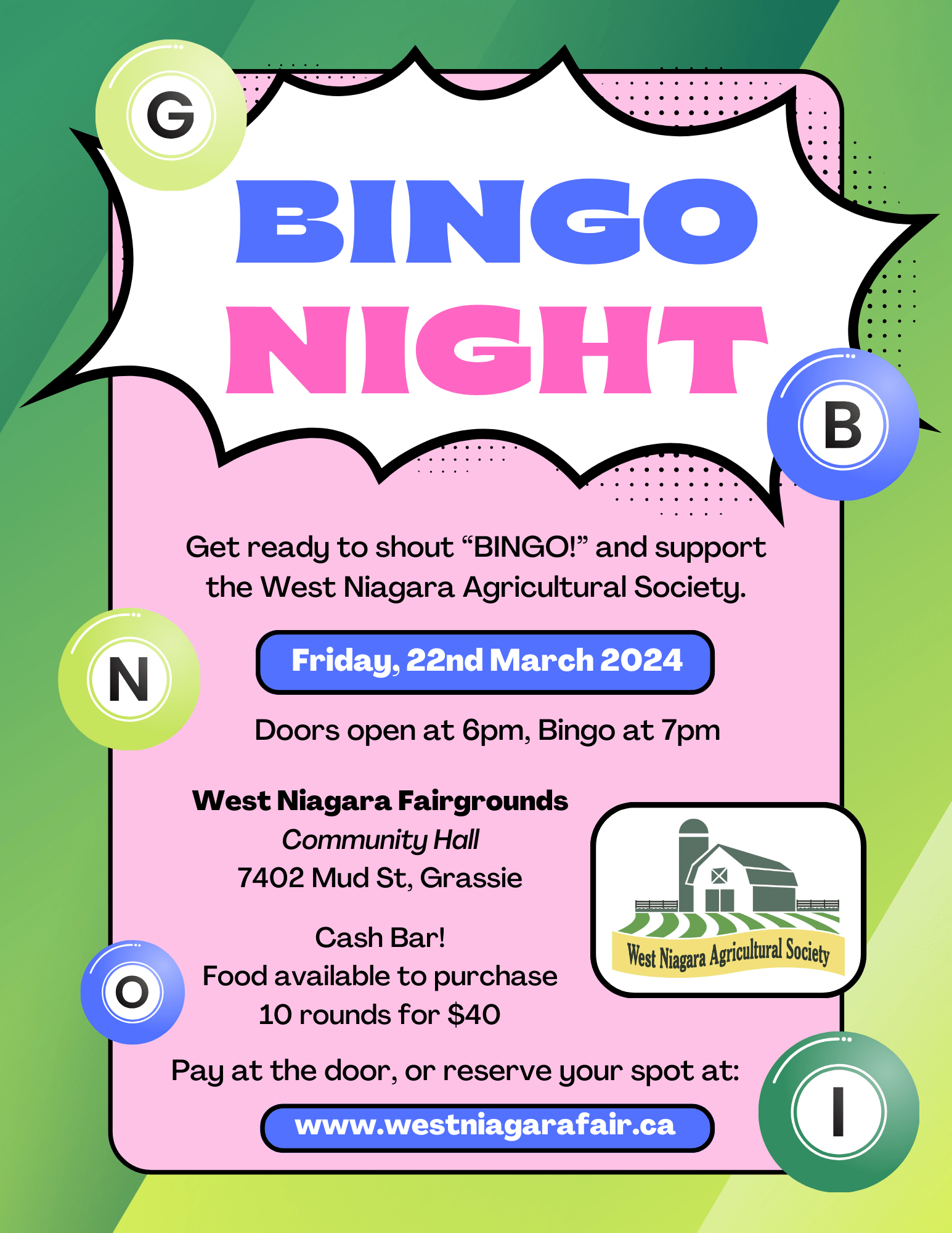 Bingo Night | Event | West Niagara Agricultural Centre